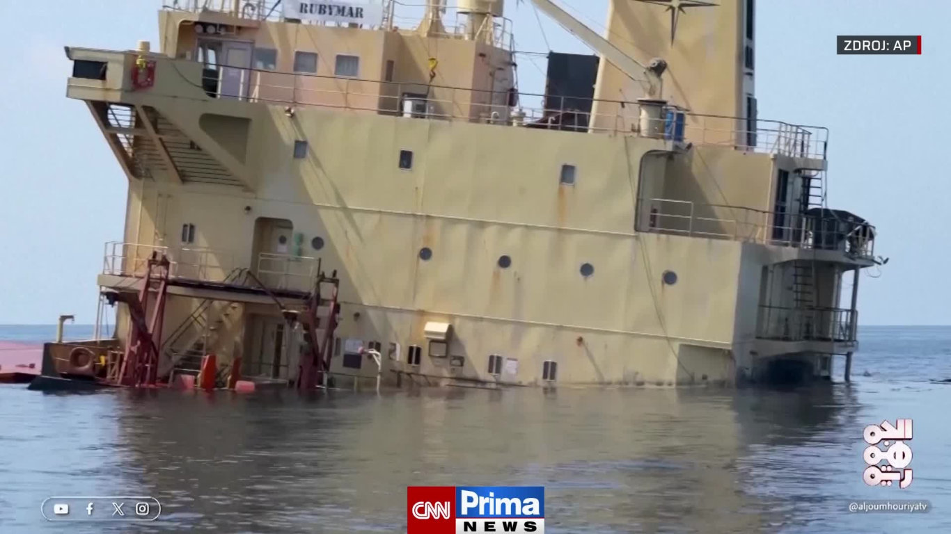 Nákladní loď Rubymar se potopila - CNN Prima NEWS