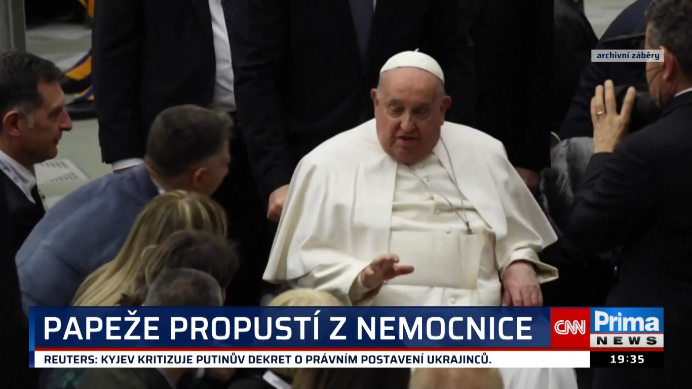 Papež František je z nejhoršího venku - CNN Prima NEWS