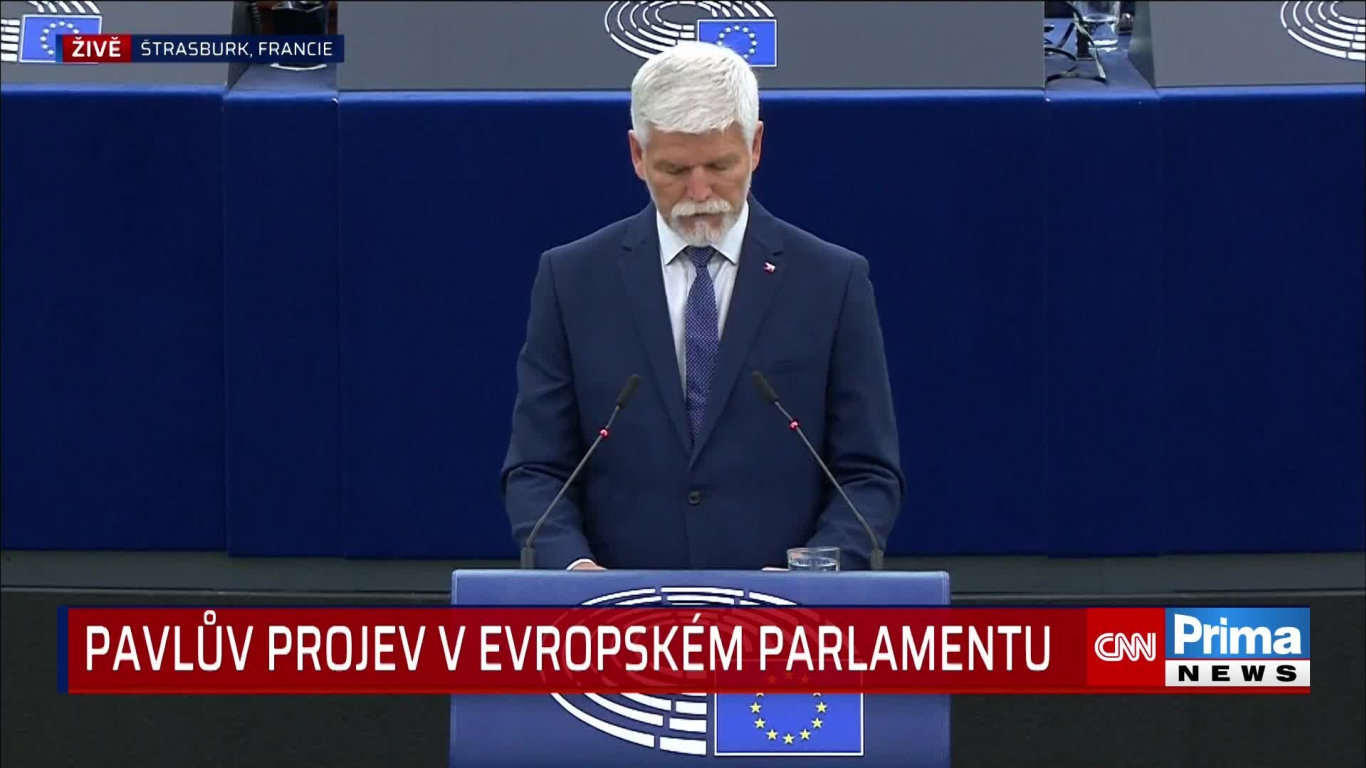 Projev Petra Pavla před europoslanci - CNN Prima NEWS