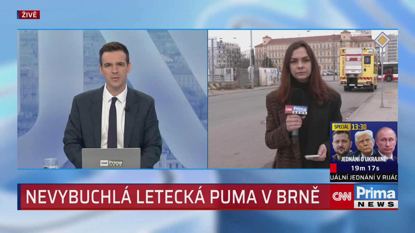 V centru Brna byla nalezena letecká puma, probíhá evakuace - CNN Prima NEWS