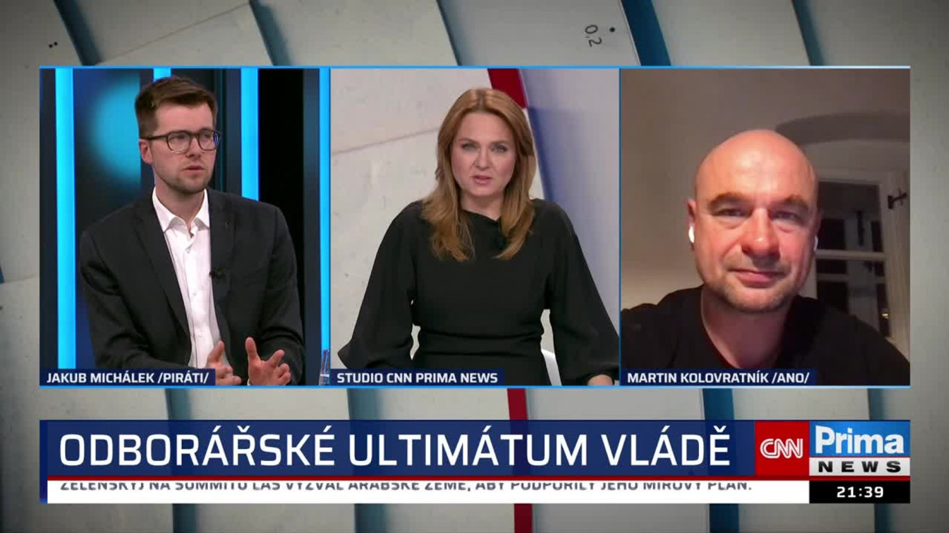 360°, Jakub Michálek, Martin Kolovratník, Martin Chlad - 19.5. v 21:30 - 360° - CNN Prima NEWS