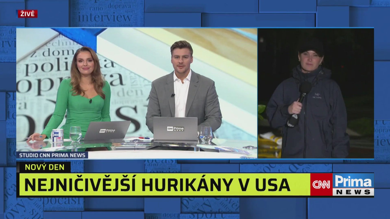 Reportérka CNN popsala hurikán Milton - CNN Prima NEWS