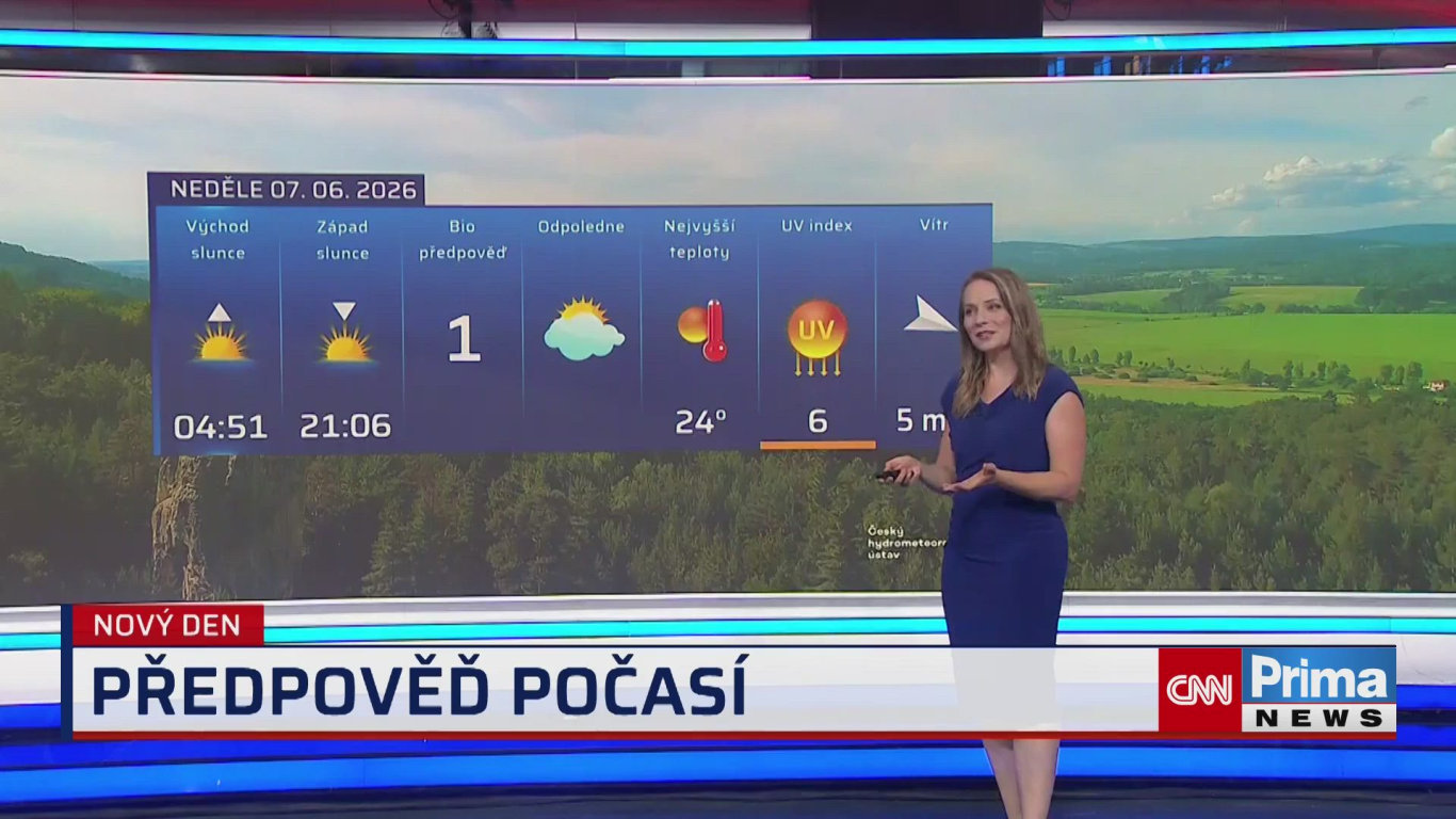 Počasí (7.6.2026 7:51) - CNN Prima NEWS