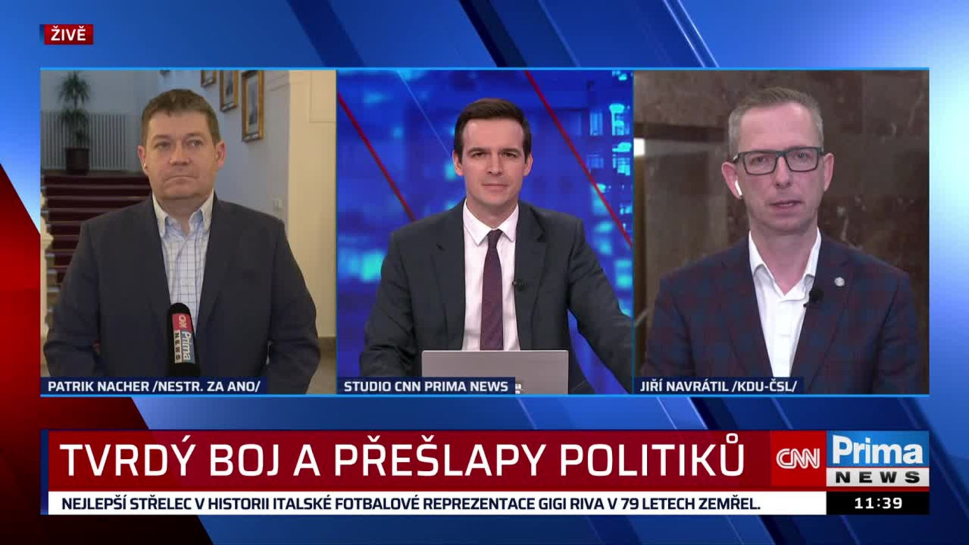 ZPRÁVY PLUS, Patrik Nacher, Jiří Navrátil - 23.1. v 11:30 - ZPRÁVY PLUS - CNN Prima NEWS