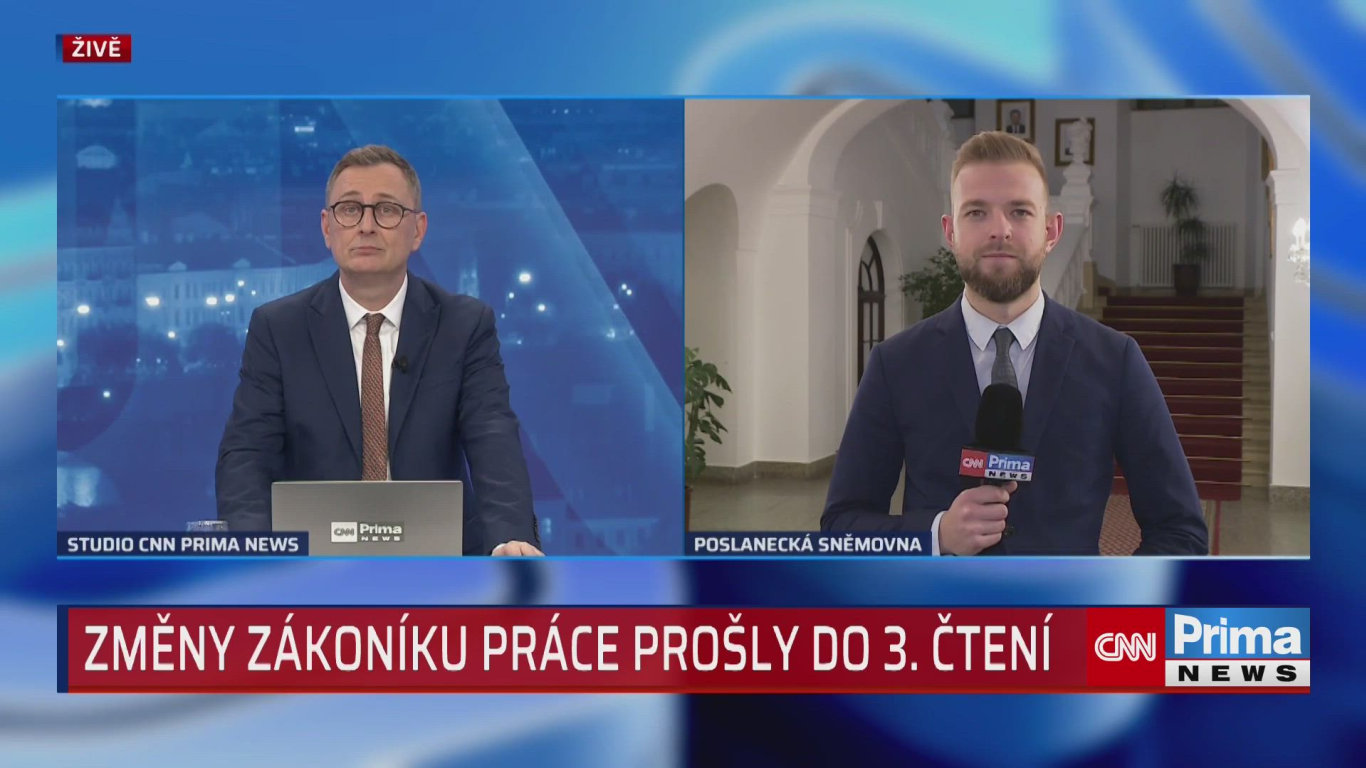 Změny zákoníku práce prošly do třetího čtení - CNN Prima NEWS